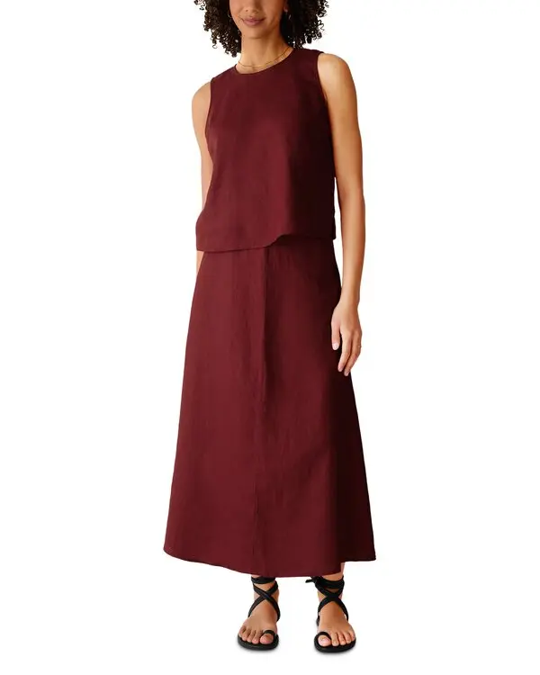 Eileen Fisher Round Neck Linen Top