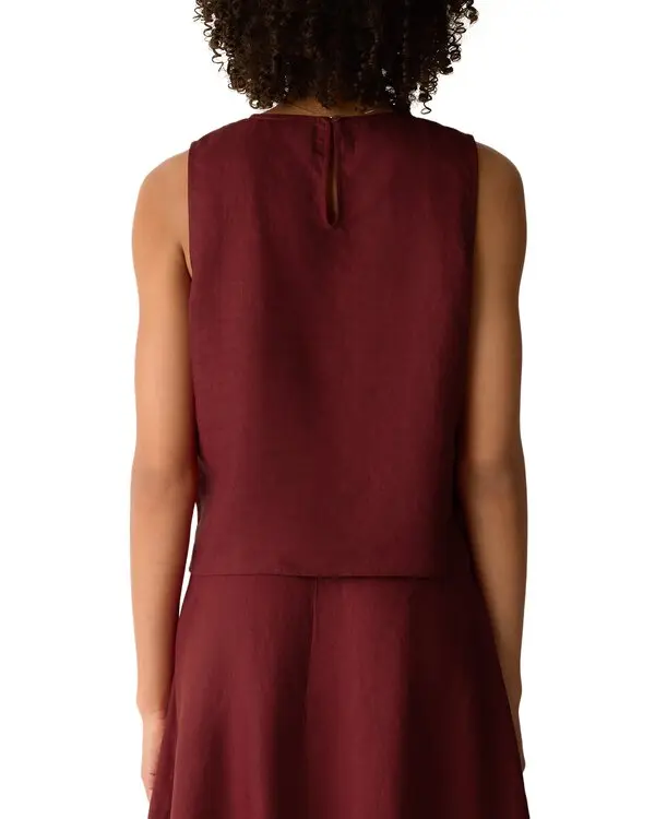 Eileen Fisher Round Neck Linen Top