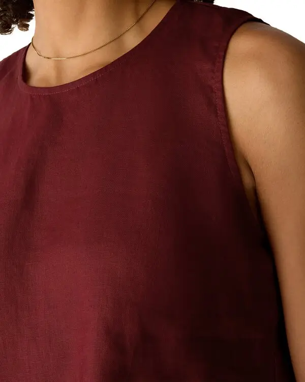 Eileen Fisher Round Neck Linen Top