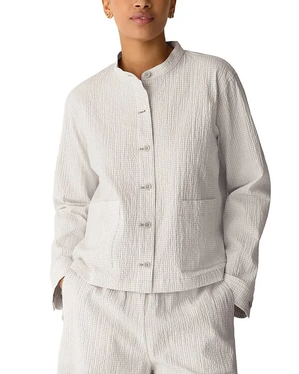 Eileen Fisher Mandarin Collar Jacket - Chalk