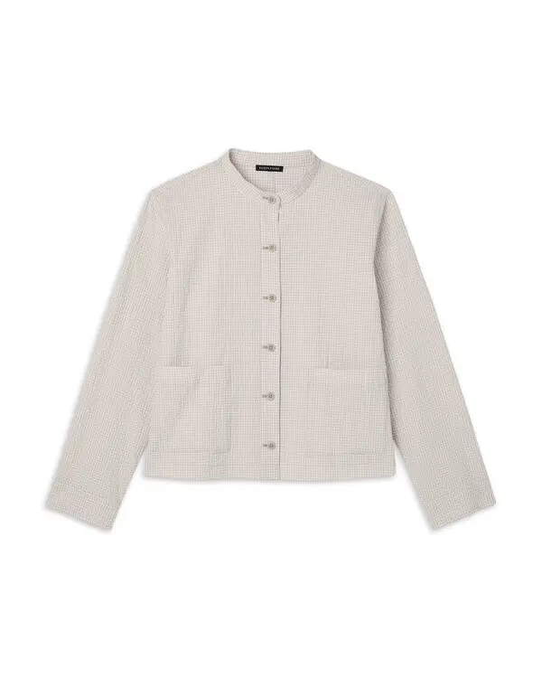 Eileen Fisher Mandarin Collar Jacket - Chalk
