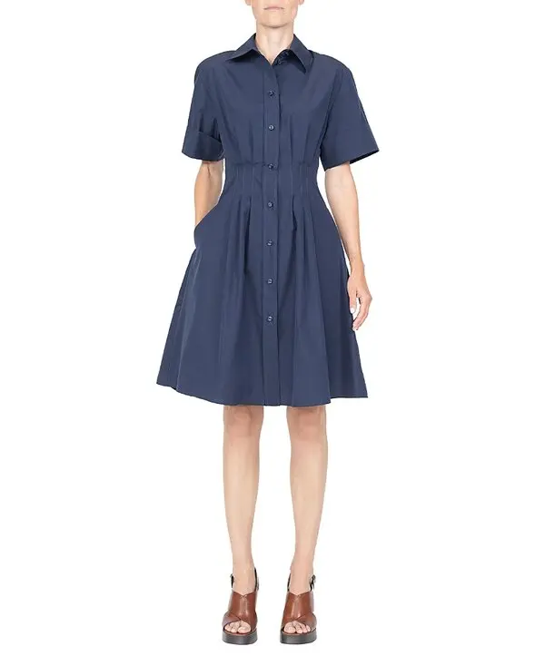 CALLAS MILANO Bergamo Fit And Flare Shirt Dress - Navy