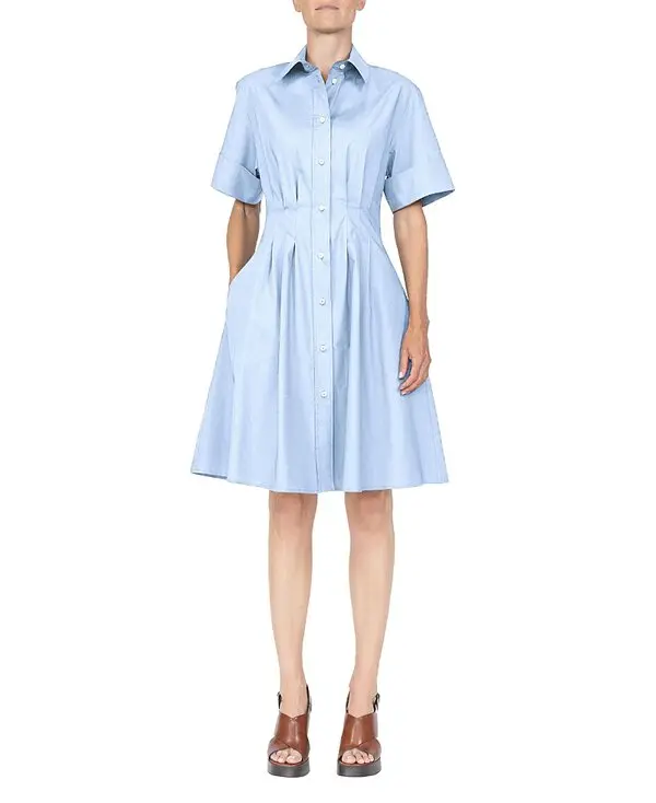 CALLAS MILANO Bergamo Fit And Flare Shirt Dress - Pale Blue