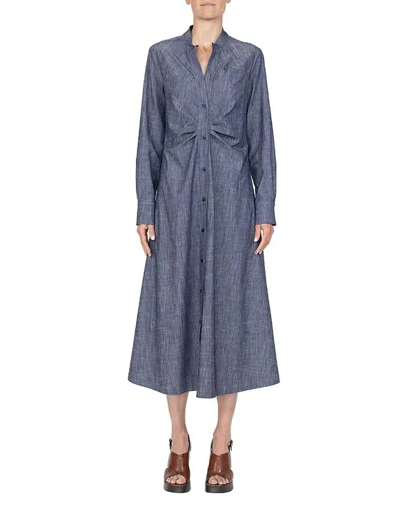 CALLAS MILANO Genny Long Sleeve Shirt Dress - Navy