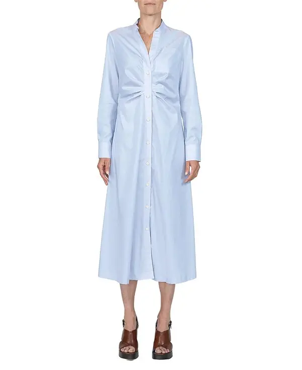CALLAS MILANO Genny Long Sleeve Shirt Dress - Pale Blue