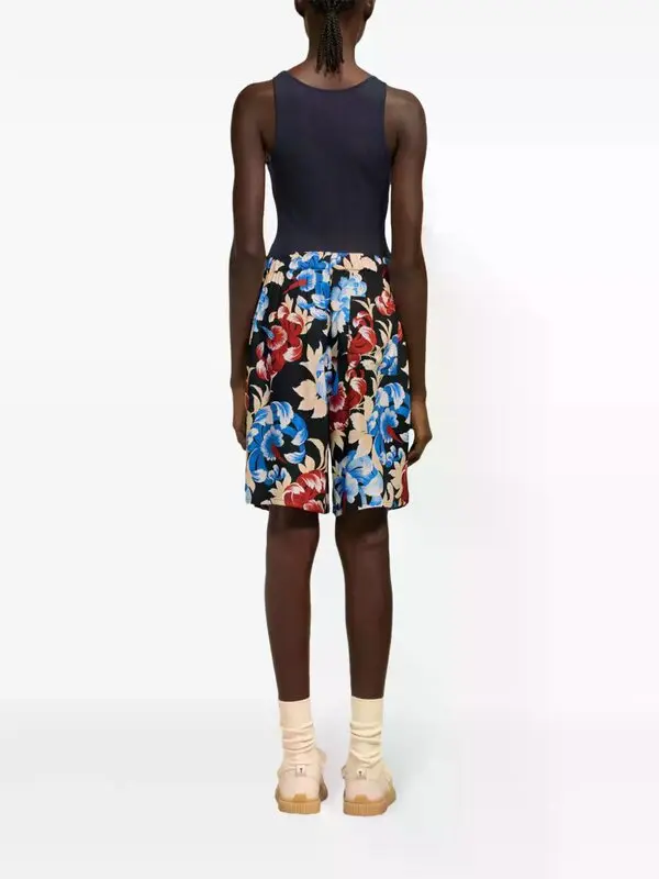 AMI Paris Floral-print Elasticated-waist Shorts