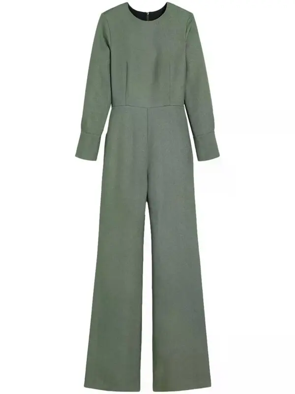 AMI Paris Long-sleeve Crepe Jumpsuit - Grey