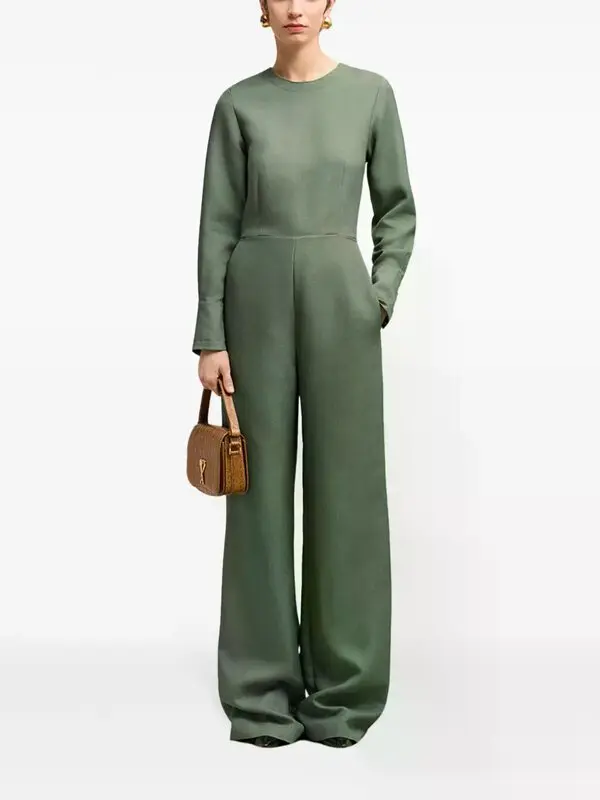 AMI Paris Long-sleeve Crepe Jumpsuit