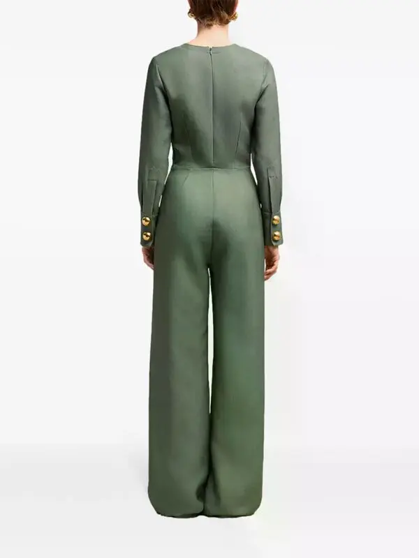 AMI Paris Long-sleeve Crepe Jumpsuit