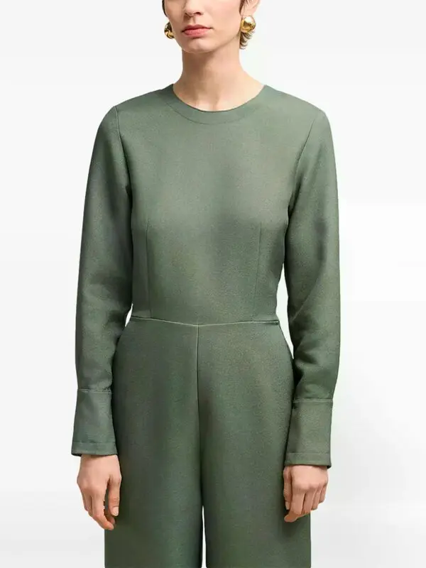 AMI Paris Long-sleeve Crepe Jumpsuit
