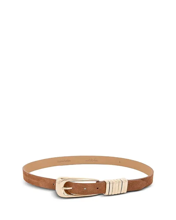 Ettika 18k Gold Plated Suede Leather Belt - Mocha And Gold
