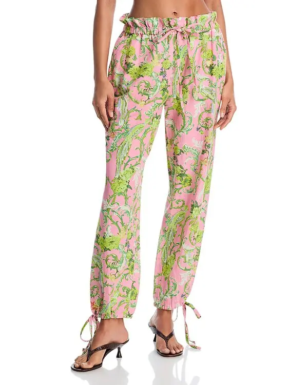 CONIGLIO PALM BEACH Royal Birds Beach Pants - Royal Birds Tourmaline