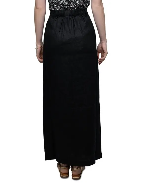 POINT Linen Sheath Skirt - Black