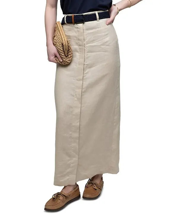 POINT Linen Sheath Skirt - Ecru