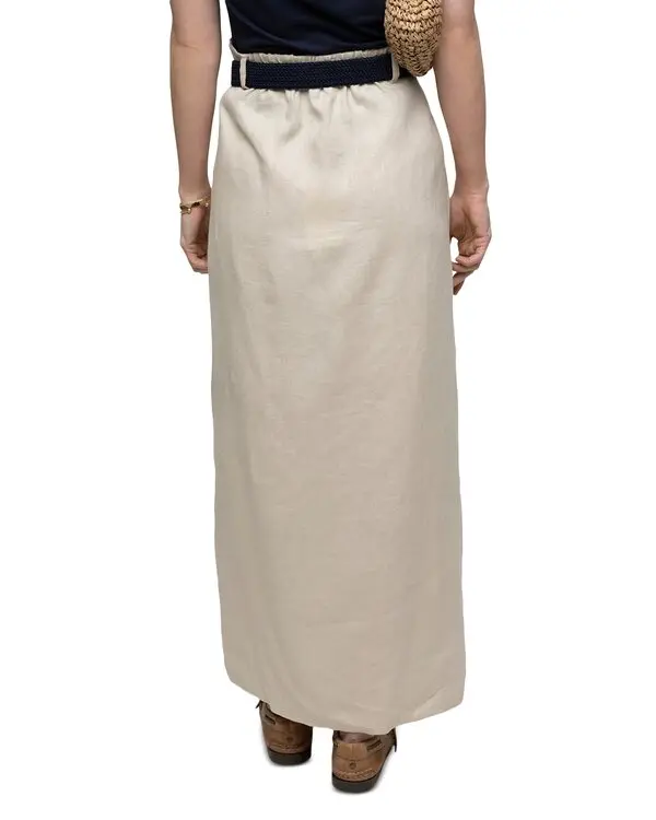POINT Linen Sheath Skirt - Ecru