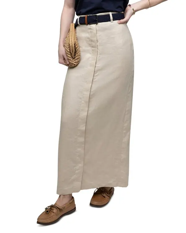 POINT Linen Sheath Skirt - Ecru