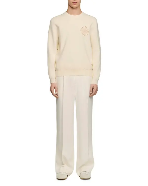 Sandro Crochet Flower Knit Sweatshirt
