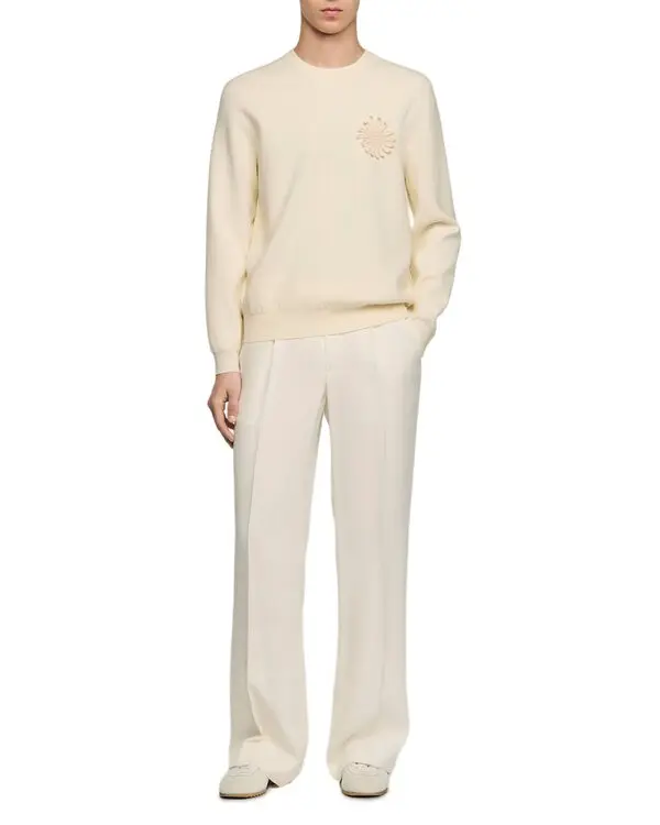 Sandro Crochet Flower Knit Sweatshirt