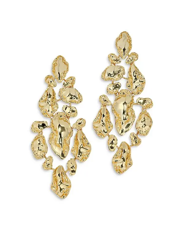 Alexis Bittar Brut Mosaic Statement Earrings - Gold