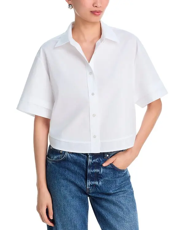 7 For All Mankind Double Cuff Shirt - Optical White
