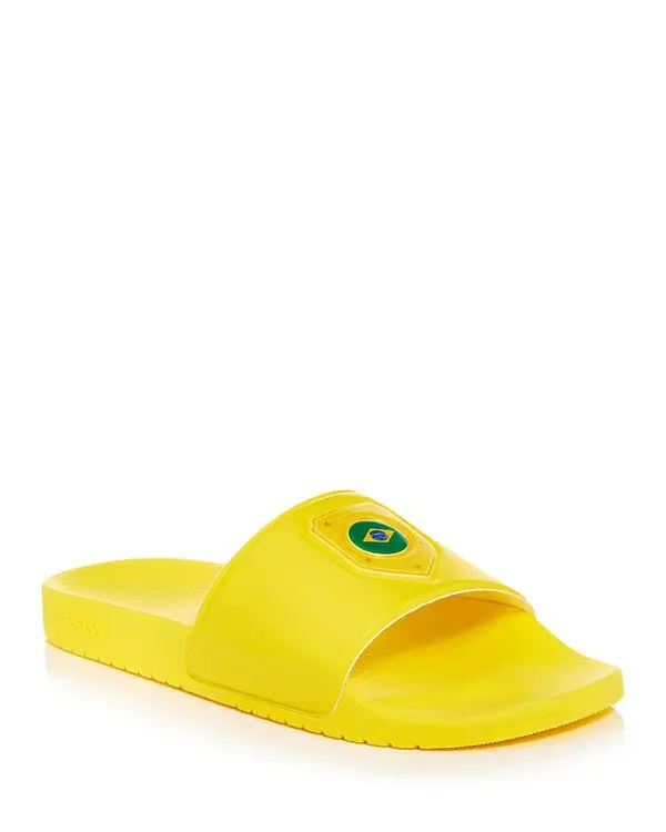 BOSS Aryeh Slides - Brazil - Light Pastel Yellow