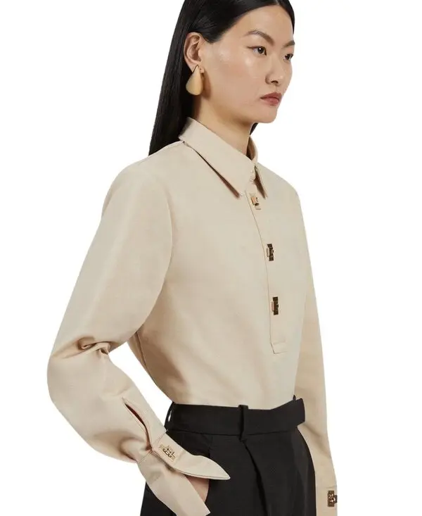 Karen Millen Techno Cotton Clasp Shirt