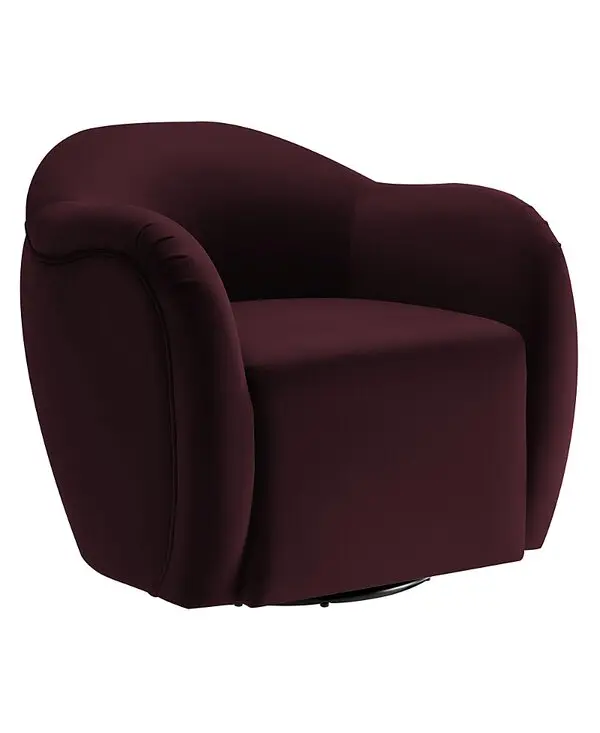 MODWAY Compose Performance Velvet Swivel Armchair - Mulberry