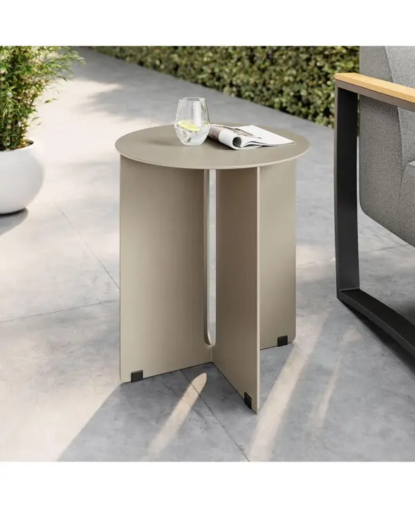MODWAY Tecton Outdoor Patio Aluminum Side Table