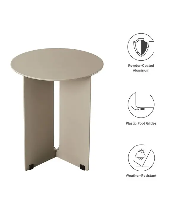 MODWAY Tecton Outdoor Patio Aluminum Side Table