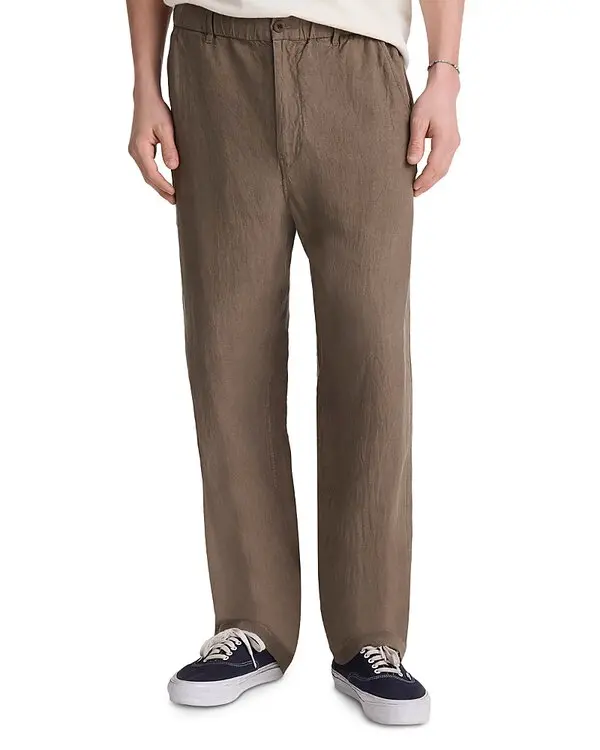 Madewell Regular Fit Linen Pants - Olive