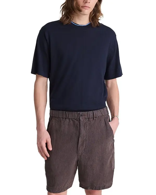 Madewell Regular Fit Linen 6.5" Pull On Shorts - Chocolate