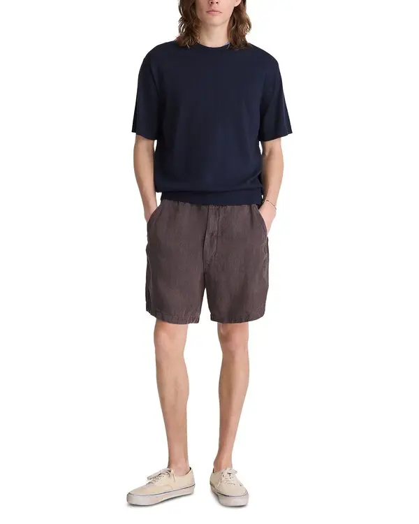 Madewell Regular Fit Linen 6.5" Pull On Shorts - Chocolate