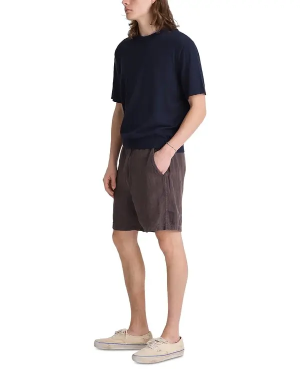 Madewell Regular Fit Linen 6.5" Pull On Shorts - Chocolate