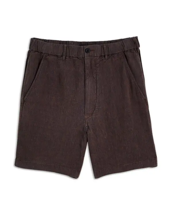 Madewell Regular Fit Linen 6.5" Pull On Shorts - Chocolate