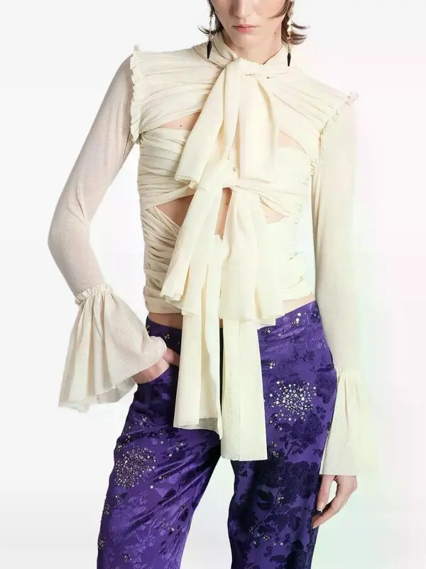 SIEDRES Cut-out Pussy-bow Top