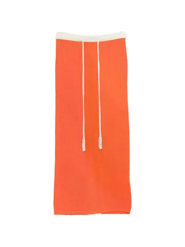 LESLIE AMON Noelle Drawstring Midi Skirt
