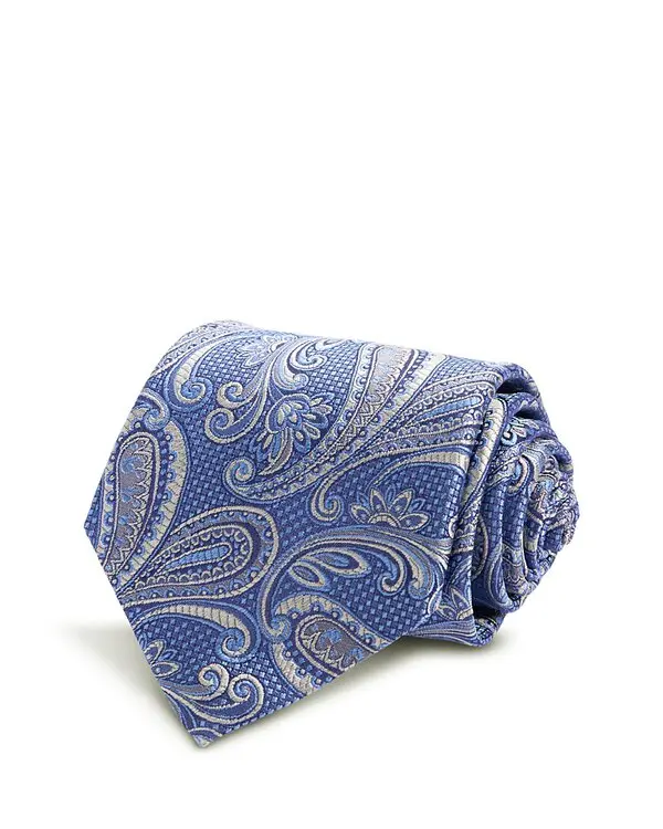 David Donahue Classic Paisley Neck Tie - Blue