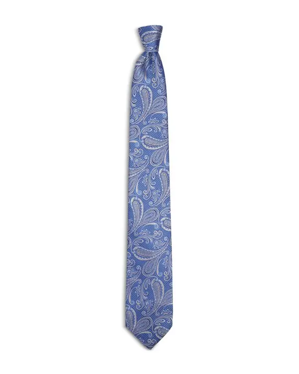 David Donahue Classic Paisley Neck Tie - Blue
