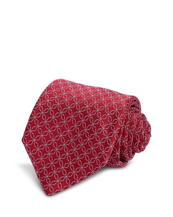 David Donahue Classic Floral Neck Tie - Red