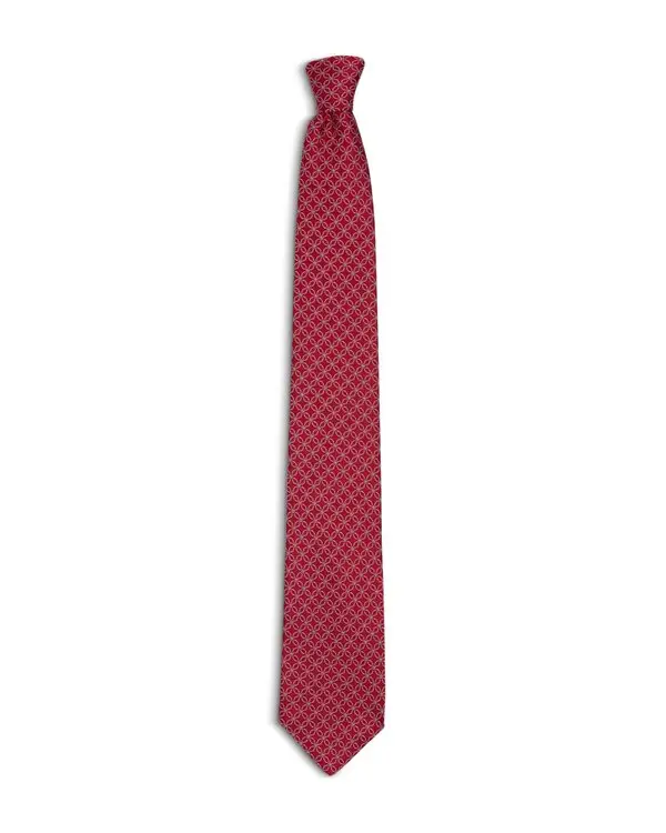 David Donahue Classic Floral Neck Tie - Red