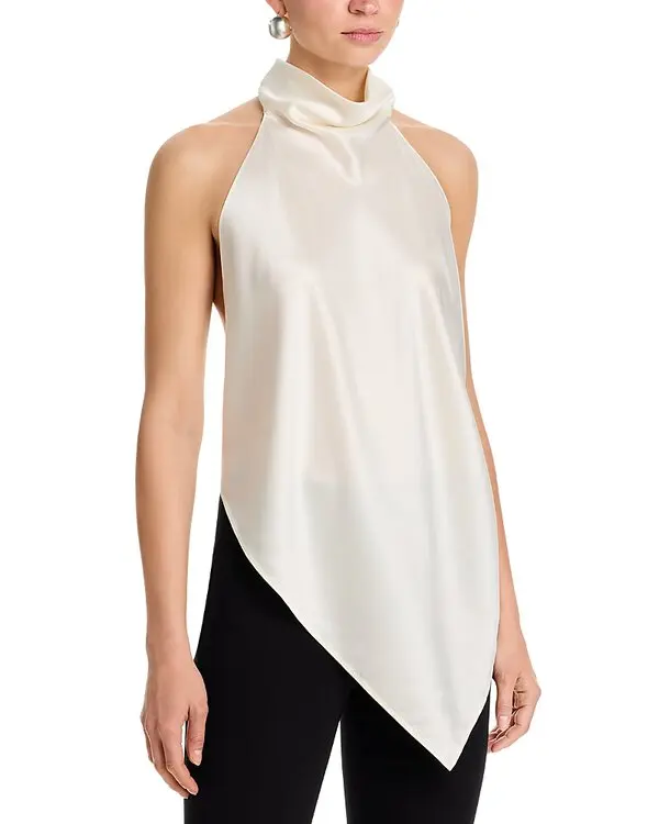 Helmut Lang Silk Tie Scarf Top - Ivory