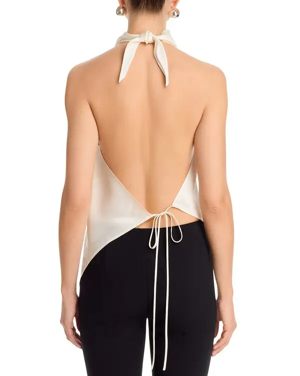 Helmut Lang Silk Tie Scarf Top - Ivory