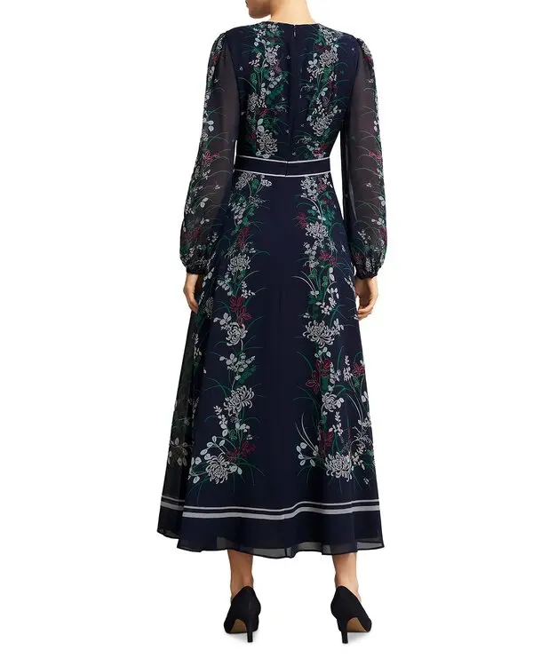 HOBBS LONDON Petite Sia Printed Silk Dress - Midnight Multi