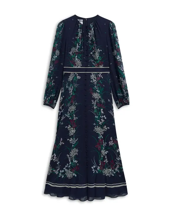 HOBBS LONDON Petite Sia Printed Silk Dress - Midnight Multi