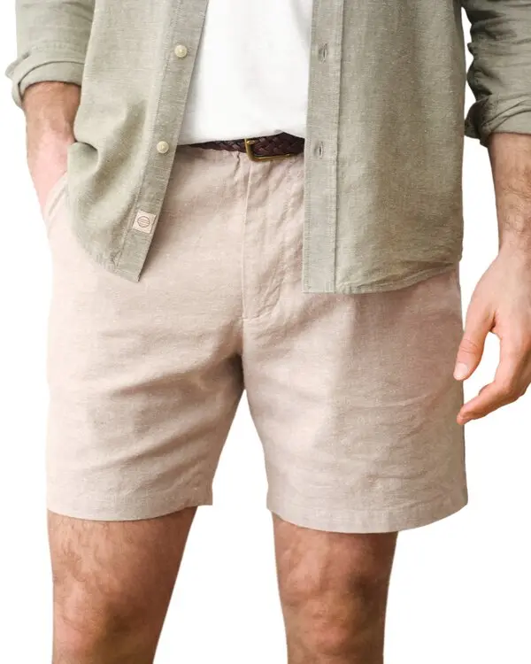 Marine Layer Saturday Hemp 7" Chino Short - Taupe