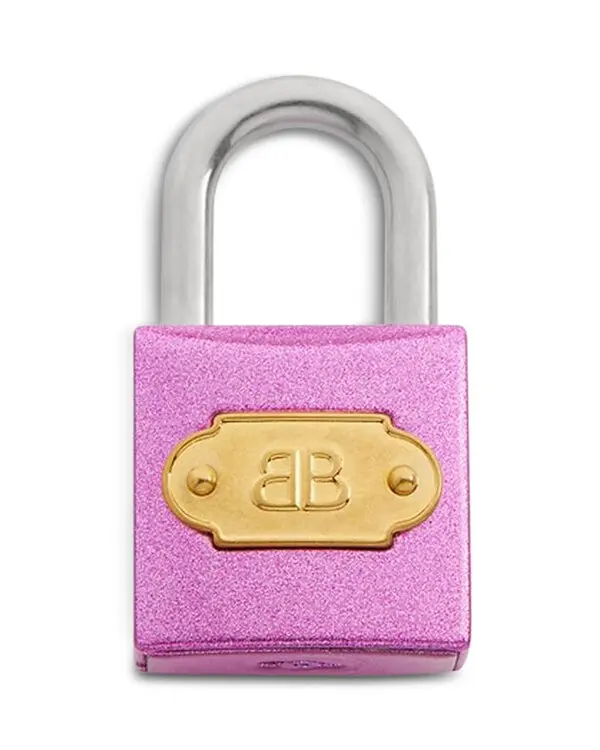 Balenciaga Charm/keychain Bb Padlock - Pink/gold