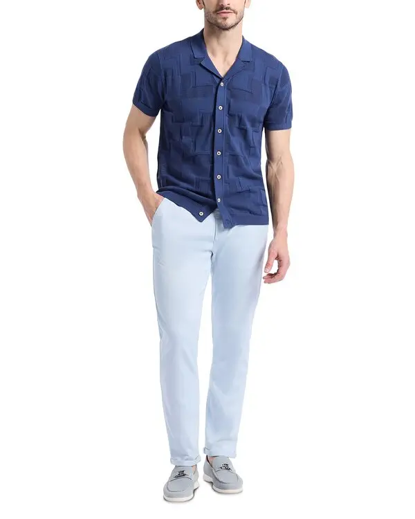Robert Graham Short Sleeve Geometric Knit Sweater - Navy