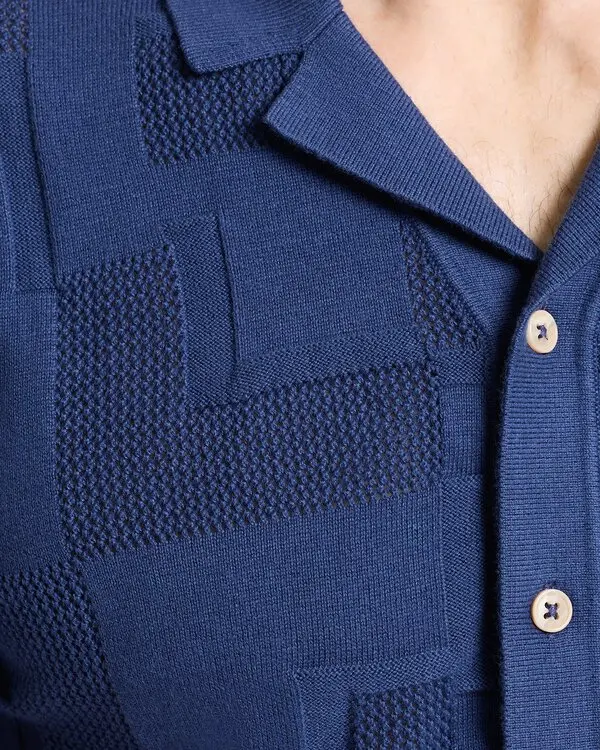 Robert Graham Short Sleeve Geometric Knit Sweater - Navy