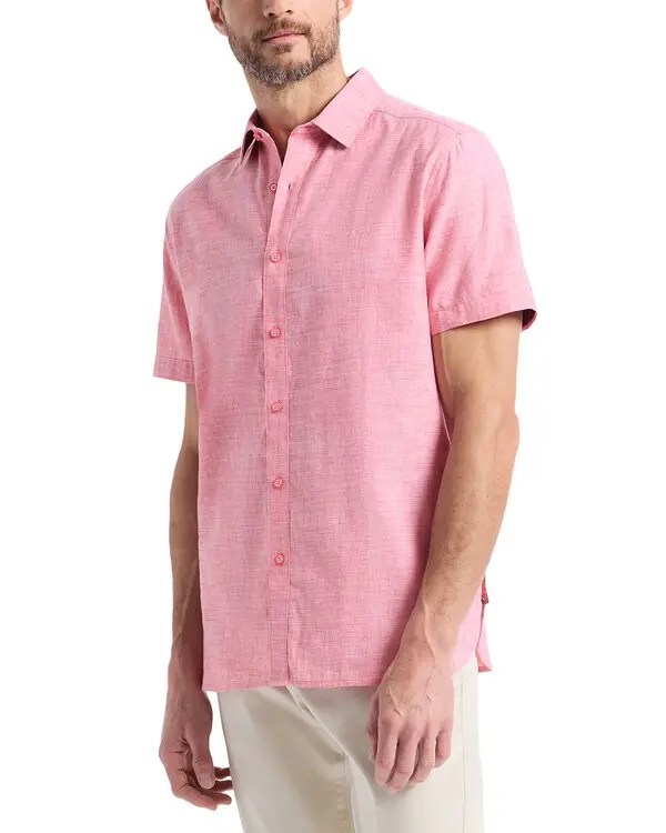 Robert Graham Sutton Textured Woven Shirt - Coral