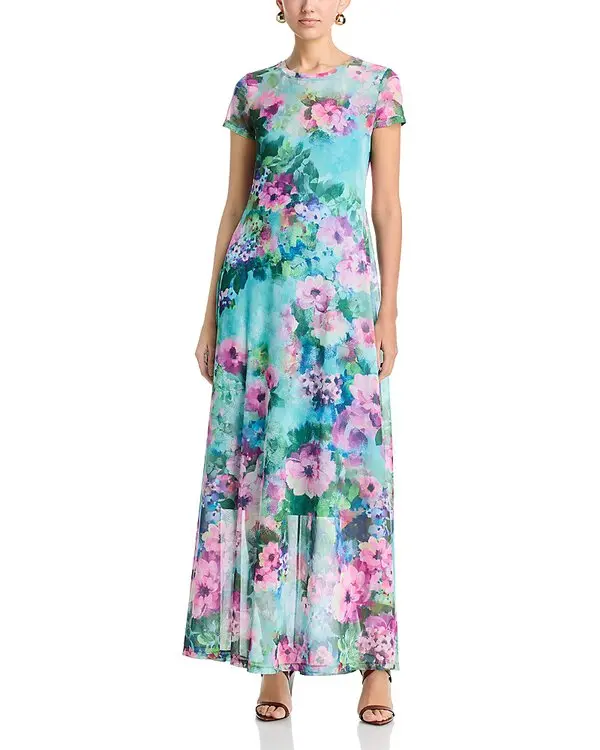 Johnny Was Short Sleeve Mesh Maxi Dress - Magnolia Meadows